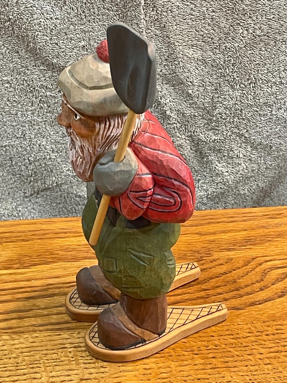 Cold Snowshoe Shoveling Santa Wood Carving Figure CH 106 Vintage - Etsy