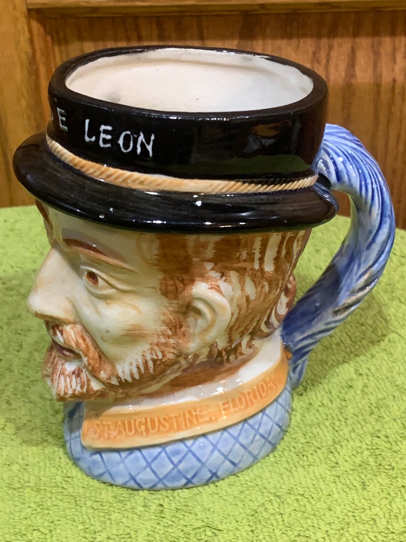 Rare Vintage Ponce De Leon Toby Mug Fountain of Youth St. Augustine Fl ...