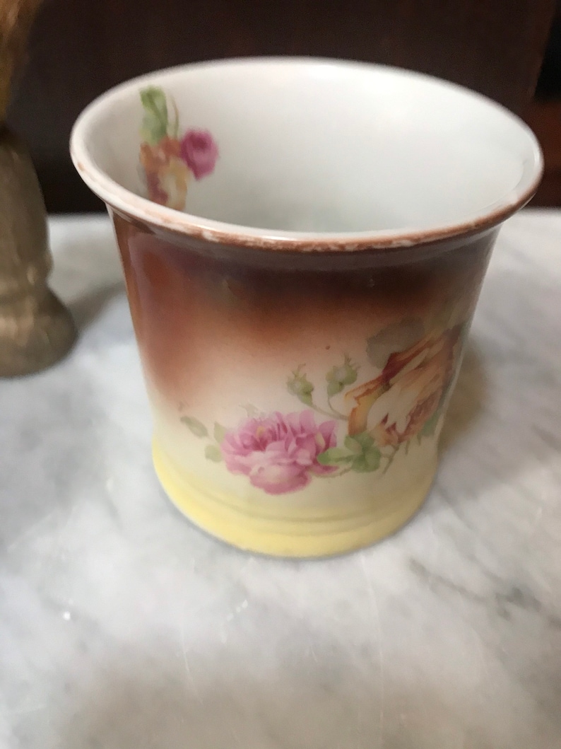 2 Antique Barber Shaving Cups Mugs and Brush Mignonette Z.S.& Co ...