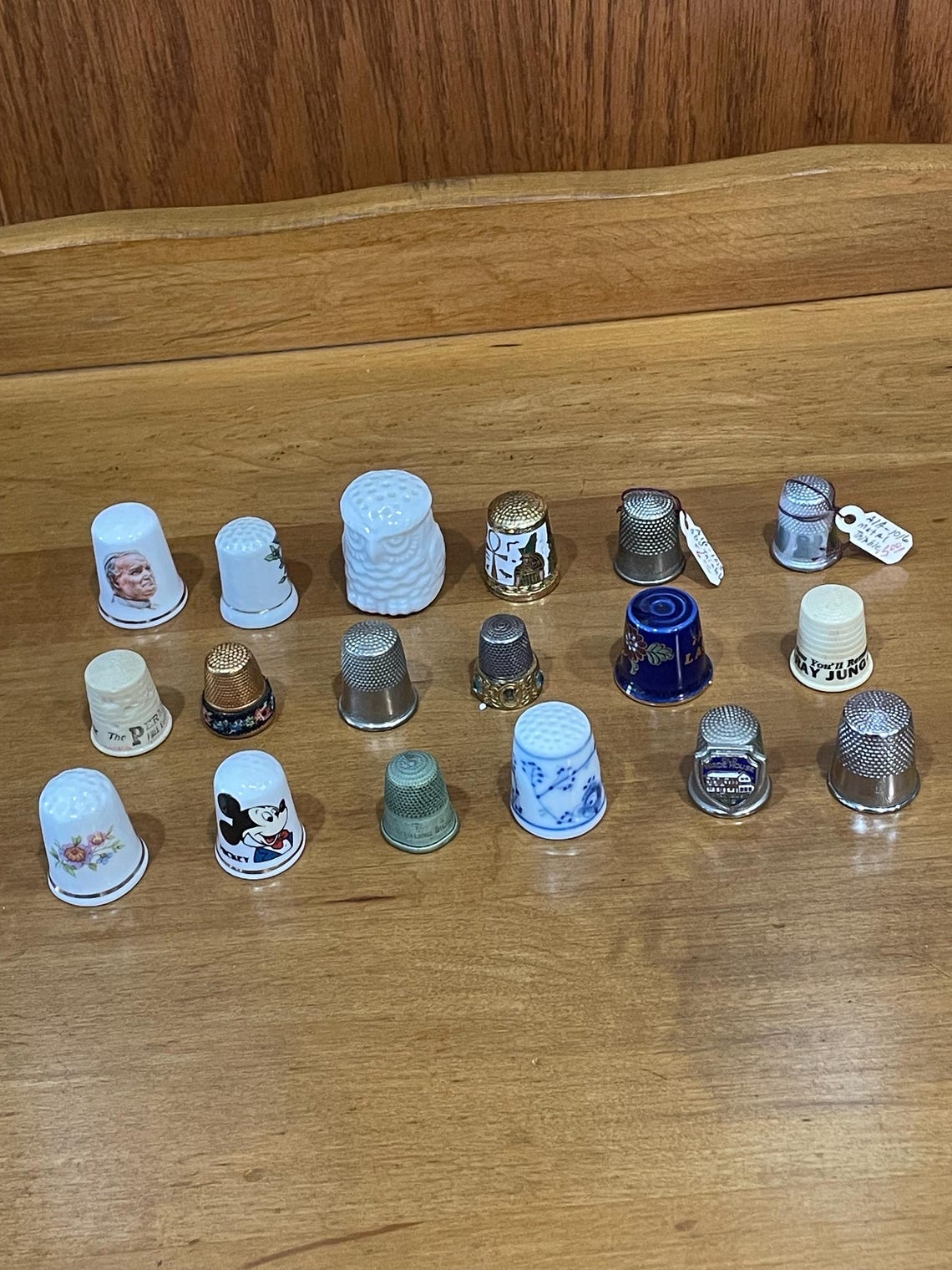 Eighteen 18 Collectible Vintage or Antique Sewing Thimbles Metal ...