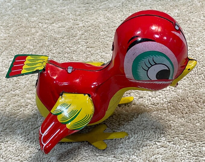 Vintage 1950s Mikuni Japan TIN LITHO Windup Toy Hopping Bird Wind-up ...