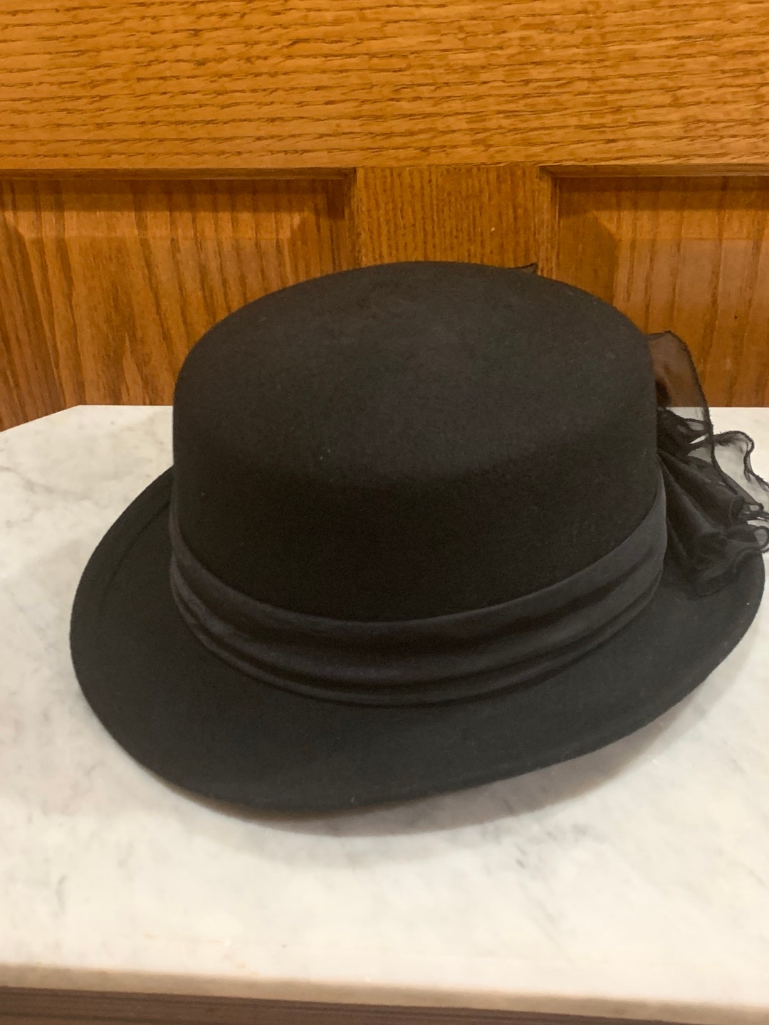 Stylish Arlin Black Bonnet 100% Wool Hat Size 6 7/8, 21 5/8 ...