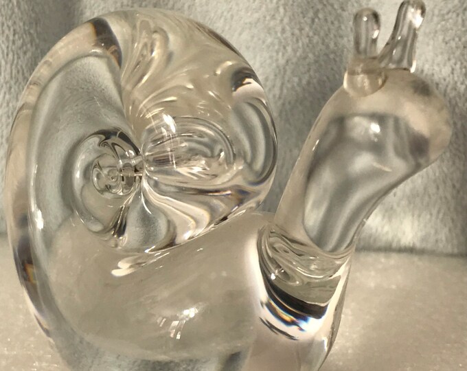 Steuben Glass Snail Sculpture Hans Cooler David Hills Design 3 Long Etsy