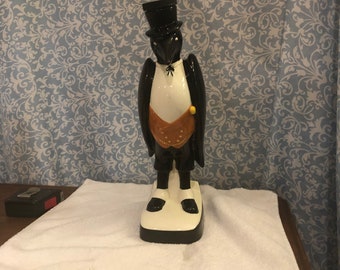 Barware Vintage Old Crow WHISKEY DECANTER ceramic forest green empty ...