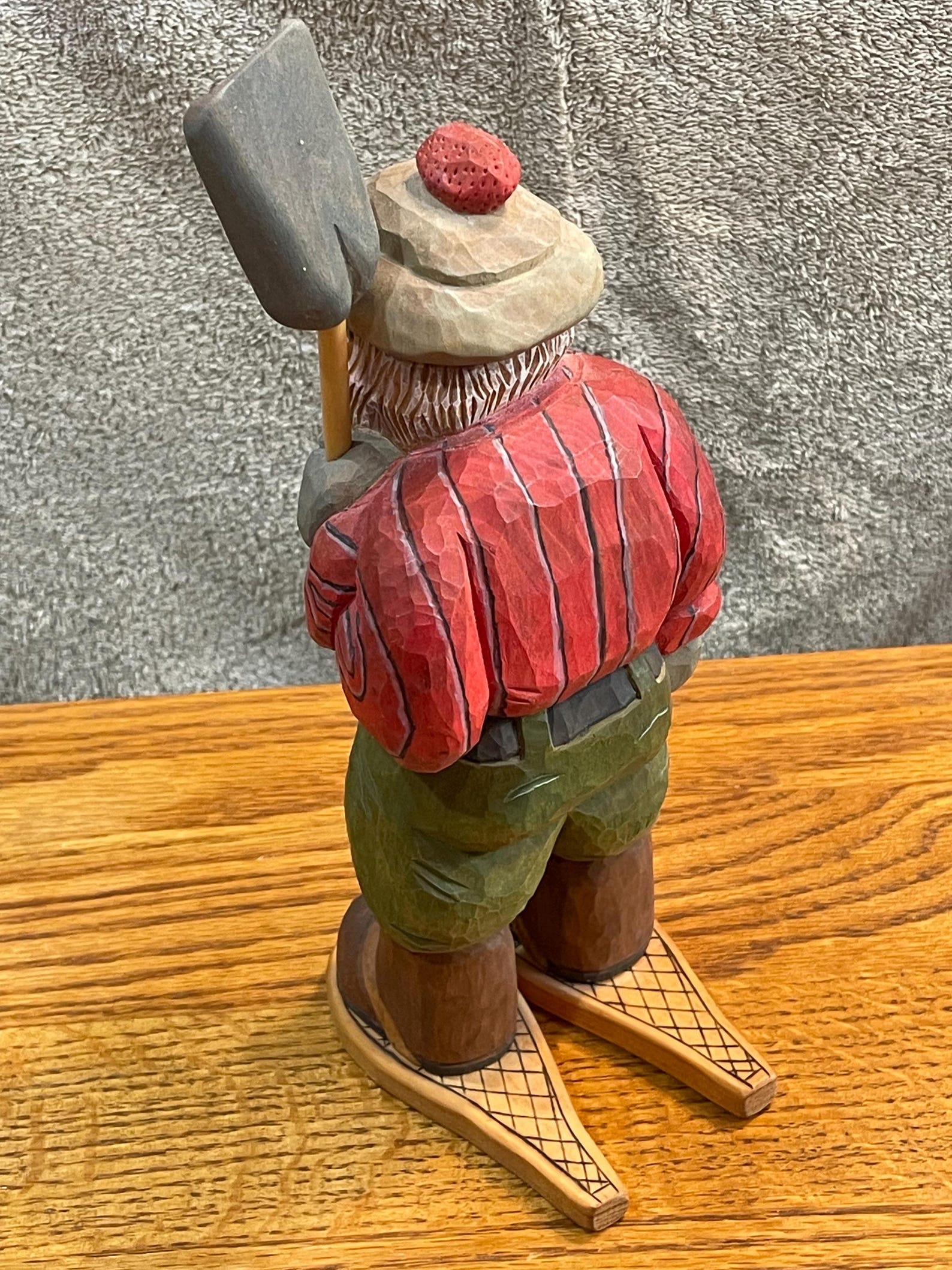 Cold Snowshoe Shoveling Santa Wood Carving Figure CH 106 Vintage - Etsy