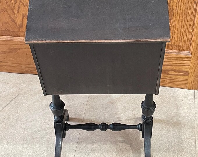 Vintage Wood Sewing Box Stand Chest Storage Bin Country Cottage Farm ...