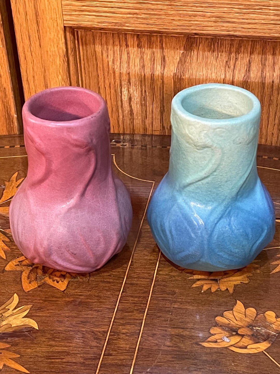 ONE (1) Antique Van Briggle Ming Onion Bulb Vase Pink or Blue Colorado ...