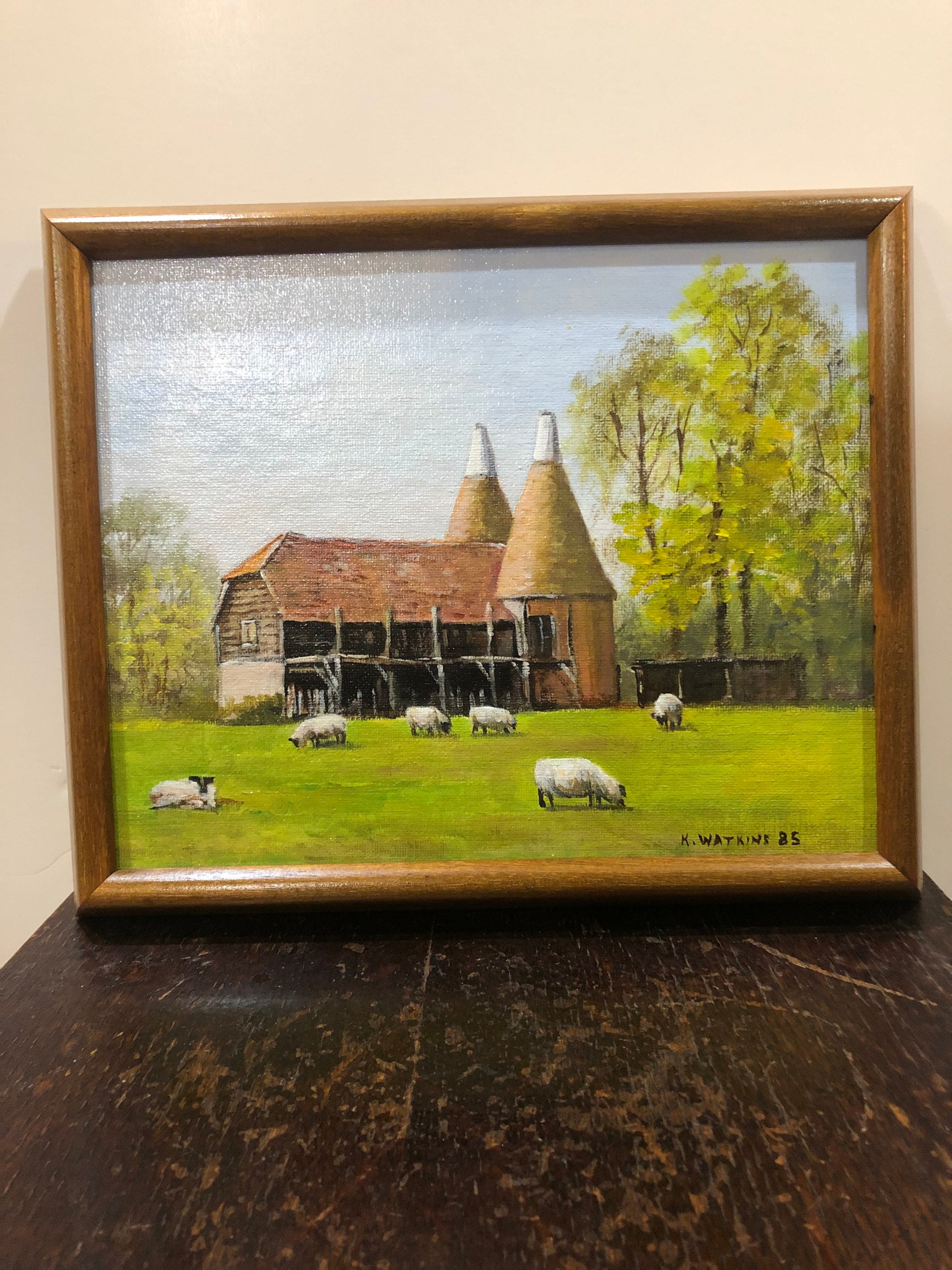 Beautiful Oil Painting of Kent Oast House by K. Watkins 1985 | Etsy