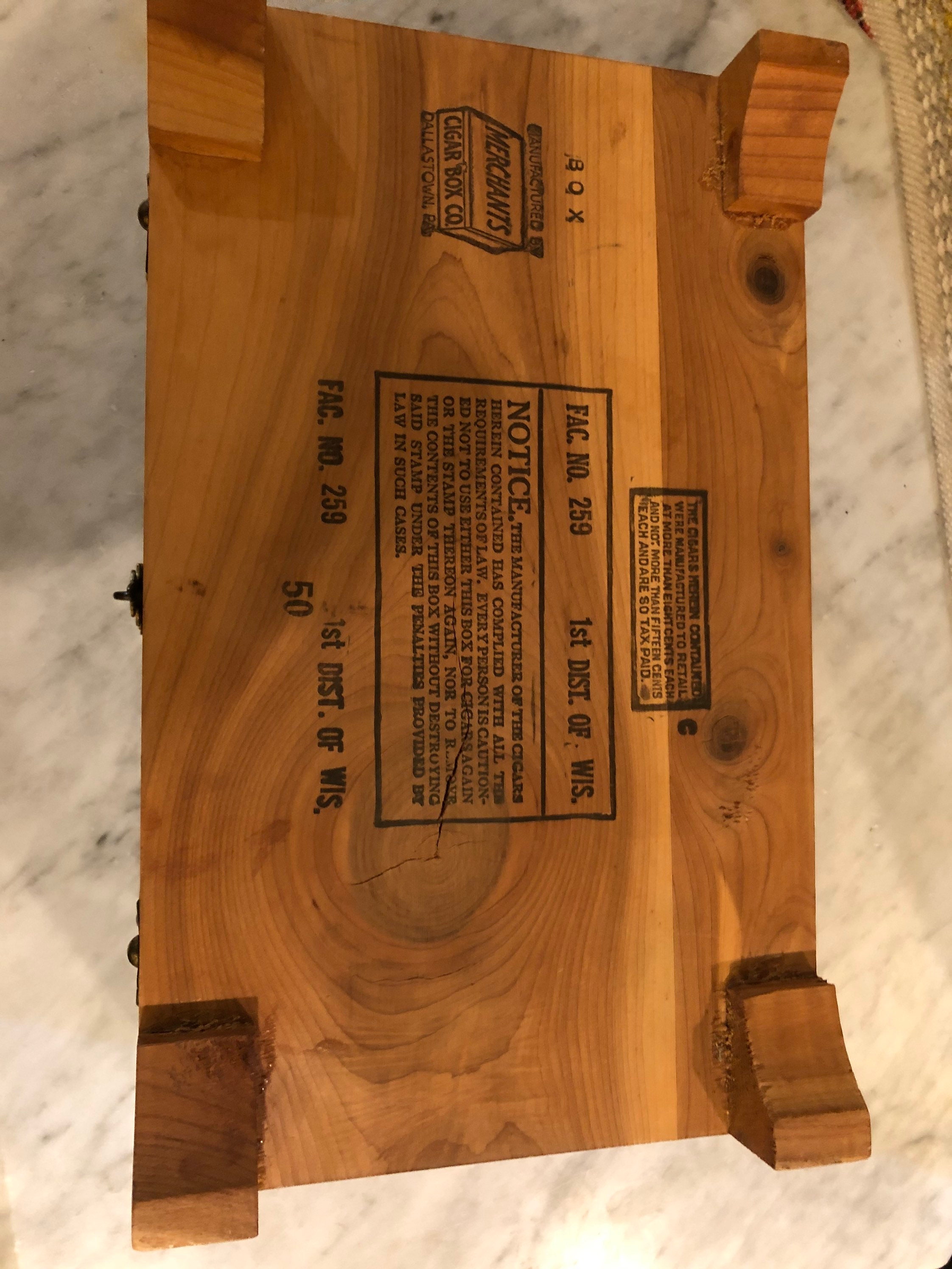 Excellent Cedar Cigar Box Merchants Cigar Box Co Dallastown | Etsy