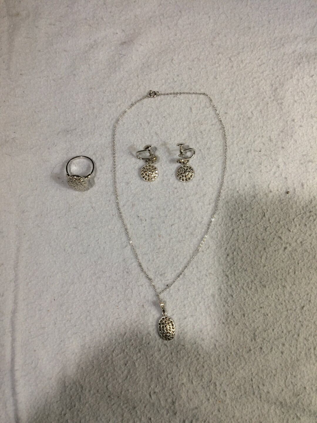 Theda Sterling Silver Jewelry Set Necklace, Earings, Ring - Etsy