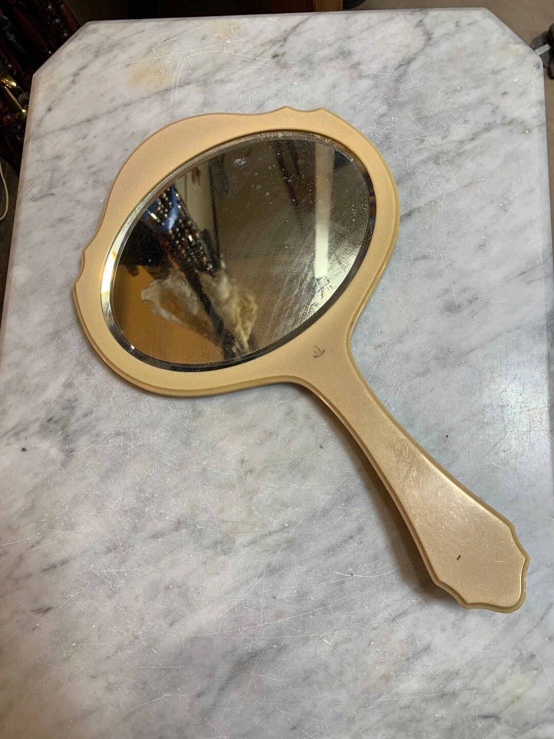Vintage 1930s Celluloid Silvaleur Goldaleur Hand Mirror, Gold Glitter ...