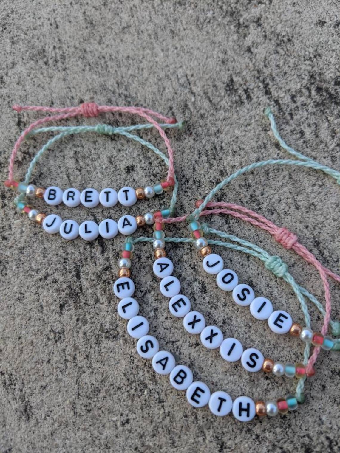 Custom Name Alphabet Letter Seed Bead Adjustable Bracelet - Etsy