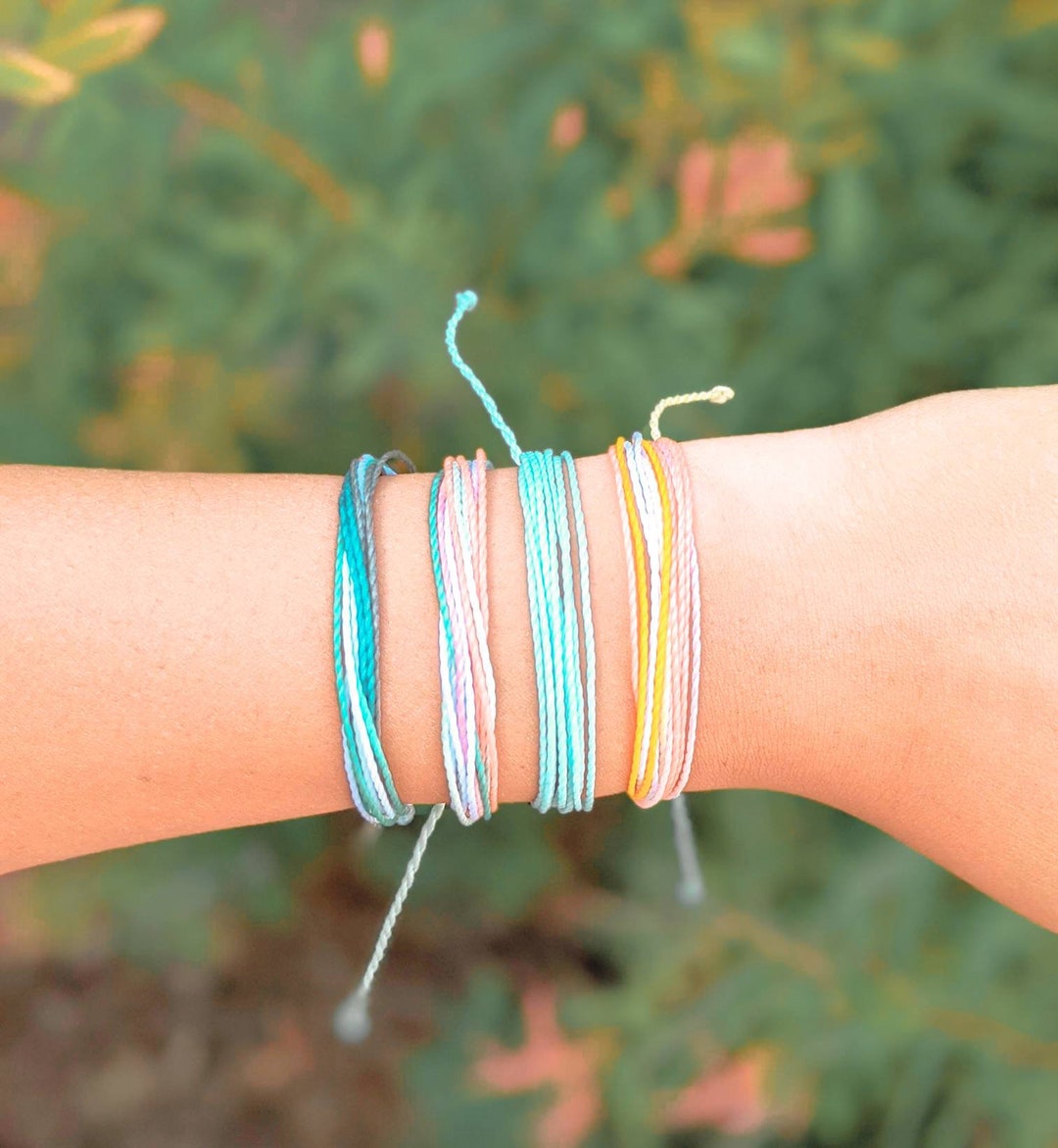 CUSTOM Pura Vida Friendship Bracelet String Woven Braided Bracelet Adjustable Waxed Cord Bracelet for Summer Jewelry Beachy Waterproof Etsy