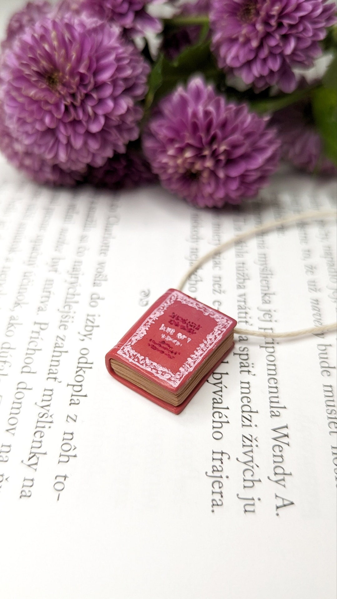 Miniature Book Pendant , Mini Book Necklace, Vintage Book Necklace ...