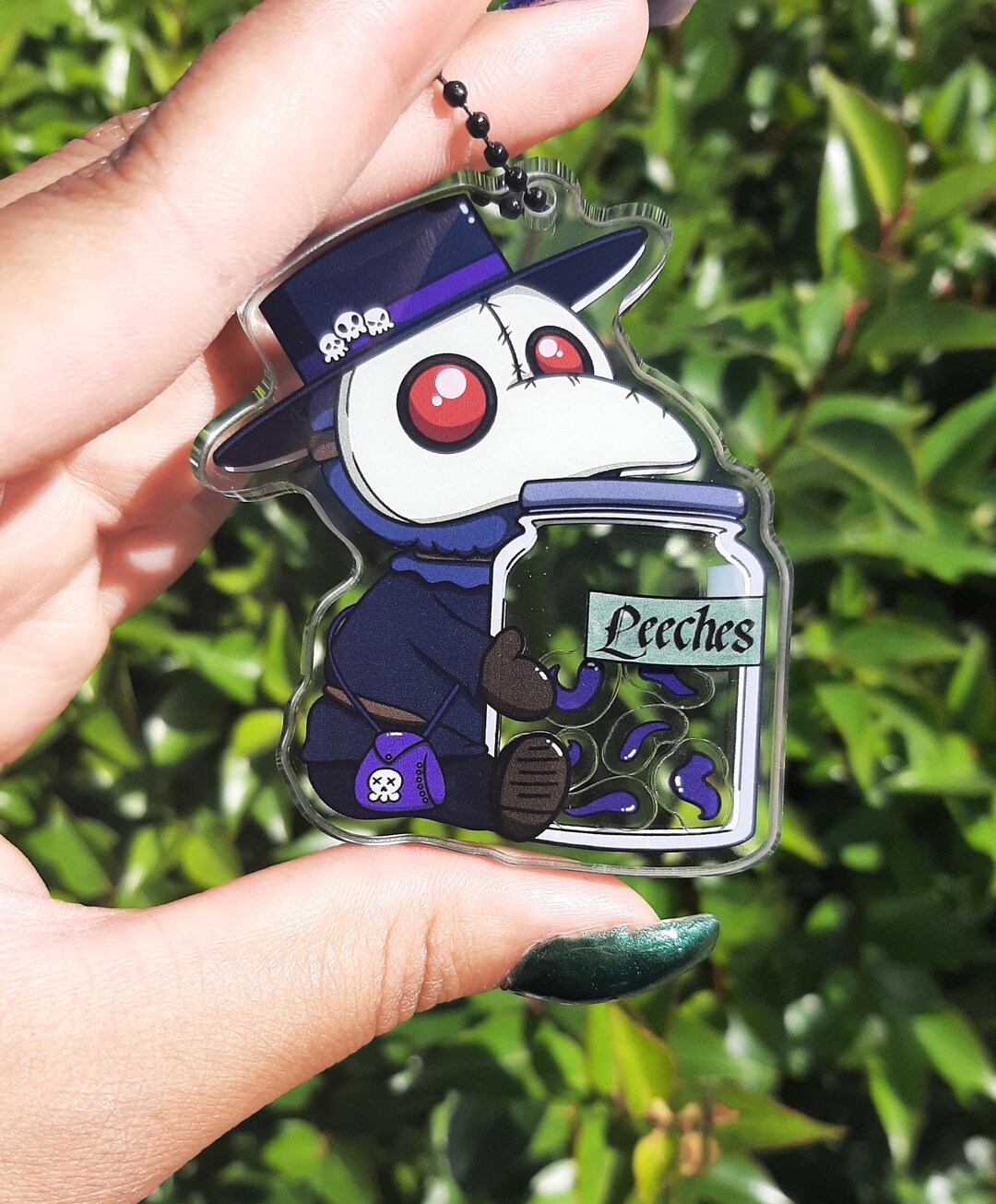 Retiring-chibi Plague Doctor Shaker Keychain | Kawaii Halloween Liquid ...