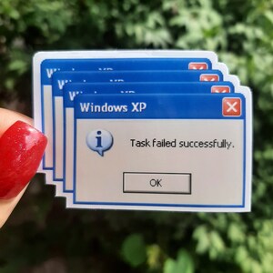 Task Failed Successfully Vinyl Sticker - Etsy