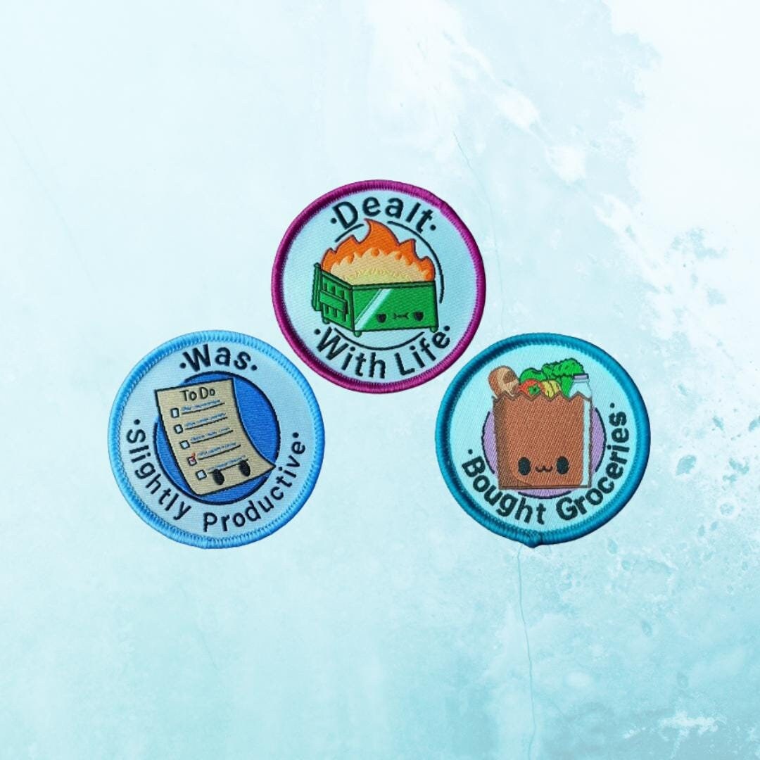 Mental Health Embroidered Merit Badge | Anxiety Adulting Iron on Patch ...