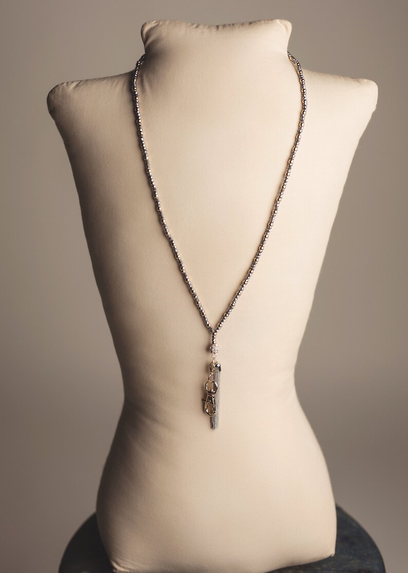Leah Beaded Chain Tassel Lanyard Necklace gold - Etsy