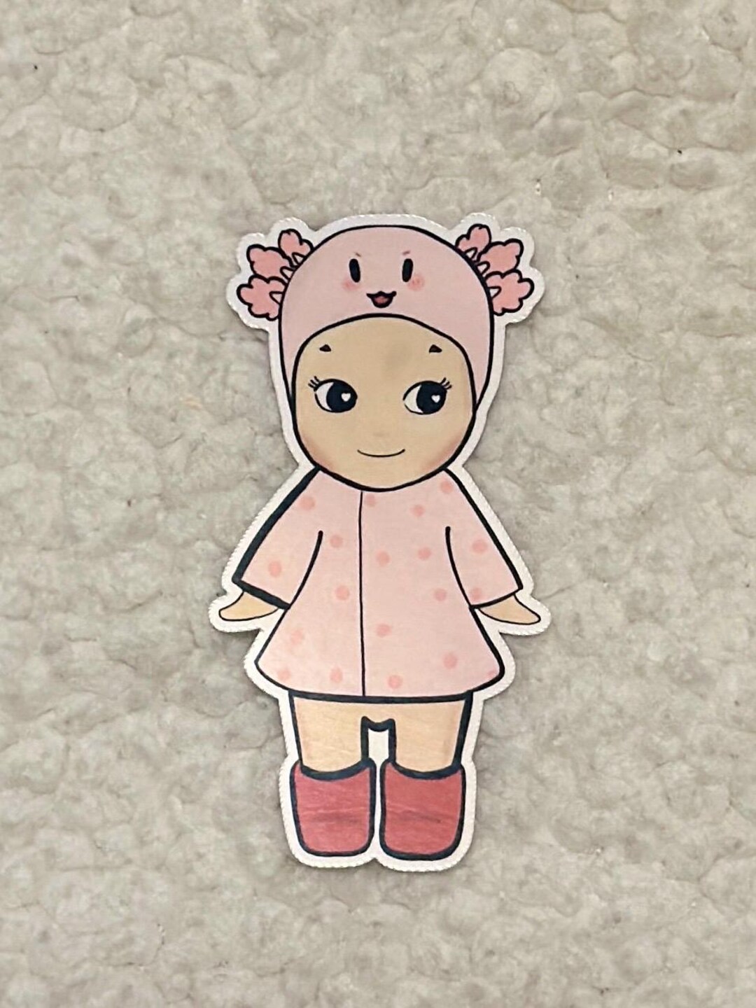 Axolotl Angel Girl Sticker: Holographic Vinyl, Waterproof Die Cut - Etsy