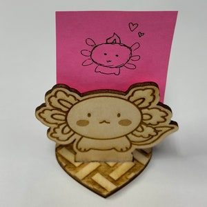 Photo Stand Sticky Note Paper Clip Holder Wood Laser Engraved Paper ...