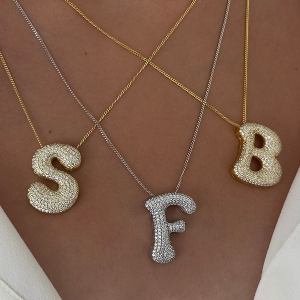 Chunky Letter Necklaces - Etsy