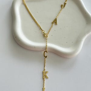 Custom Name Necklace, Lariat Y Drop Necklace, Initial Necklace Gift for ...