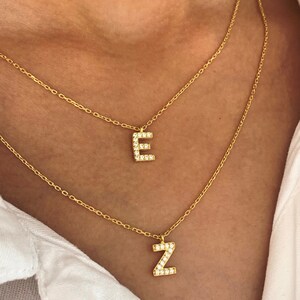 Layered Initial Necklace, Custom Double Layer Initial Necklace ...