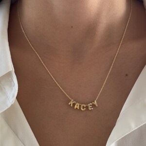 Bubble Name Necklace, Bubble Letter Necklace, Personalized Silver ...