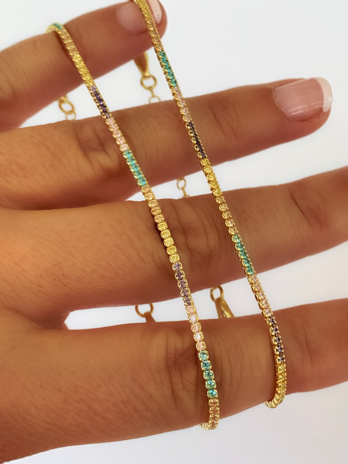 Tennis Necklace Choker Tennis Chain Crystal Choker Necklace - Etsy