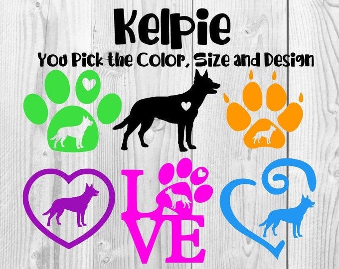 Working Kelpie on Board Car Window Sticker Australian Farmer Dog Barb ...