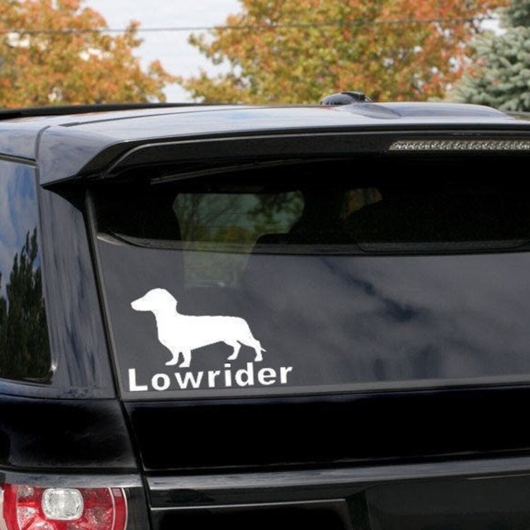 Lowrider Dachshund Dog Decal Doxie Decal Car Decal Dog Decal Dog Breed ...