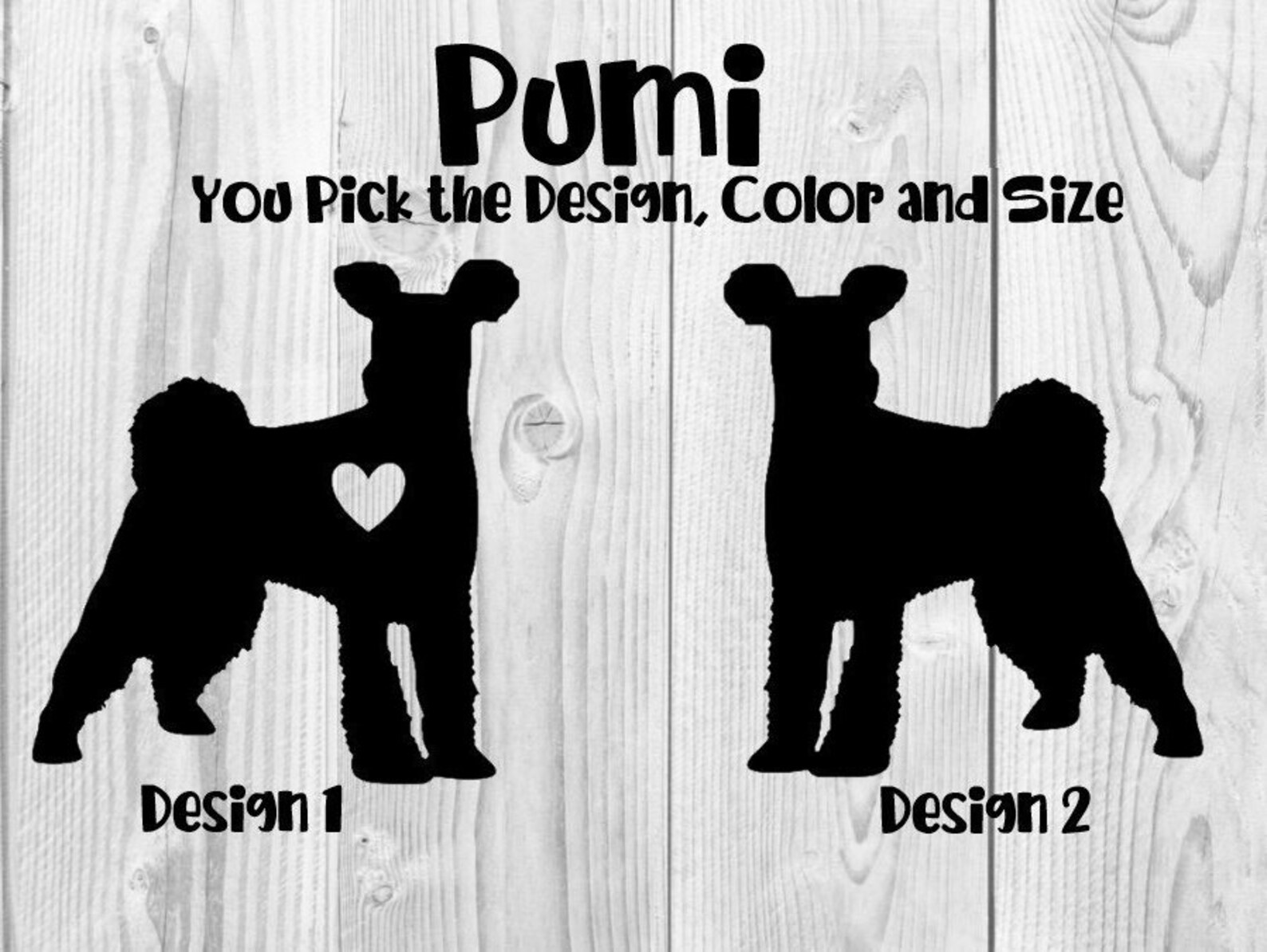 Pumi Dog Decal Pumik Decal Dog Breed Decal Dog Decal Pumis Decal Car ...