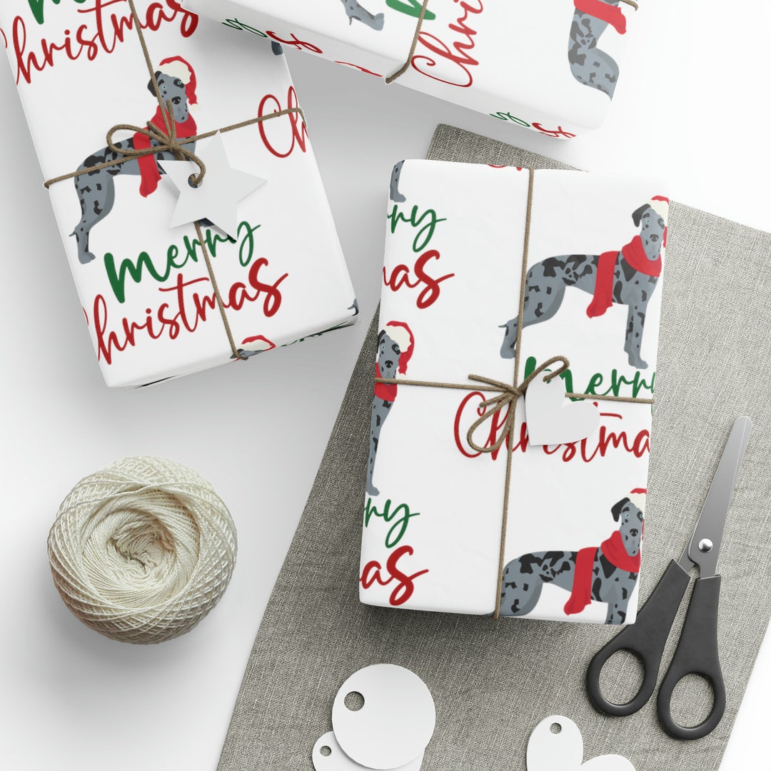 Holiday Great Dane Wrapping Paper Dog Gift Wrap Christmas Wrapping ...