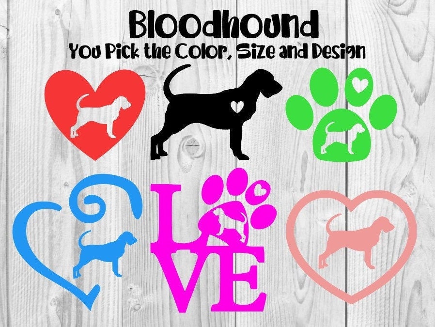 Bloodhound Dog Decal Sleuth Decal Car Decal Dog Decal | Etsy