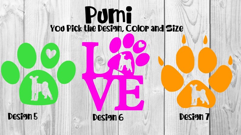 Pumi Dog Decal Pumik Decal Dog Breed Decal Dog Decal | Etsy