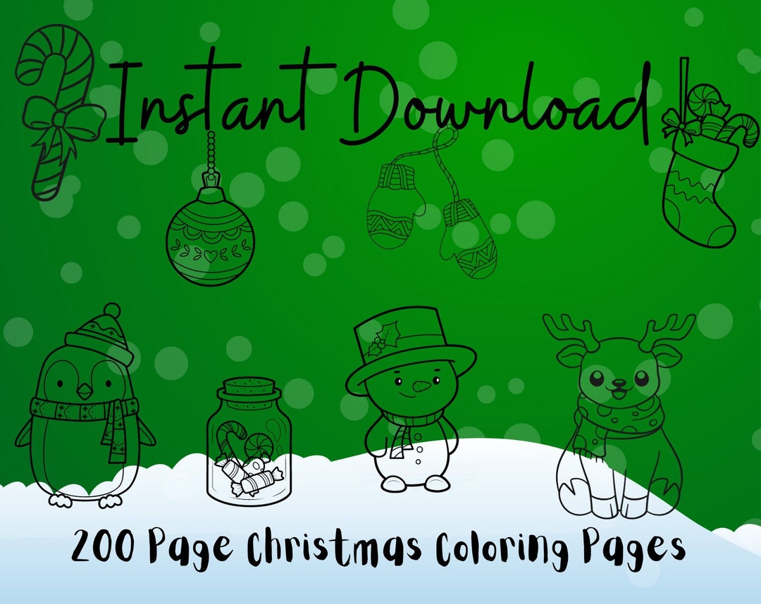 200 Printable Christmas Coloring Pages Instant Download Kids Christmas ...