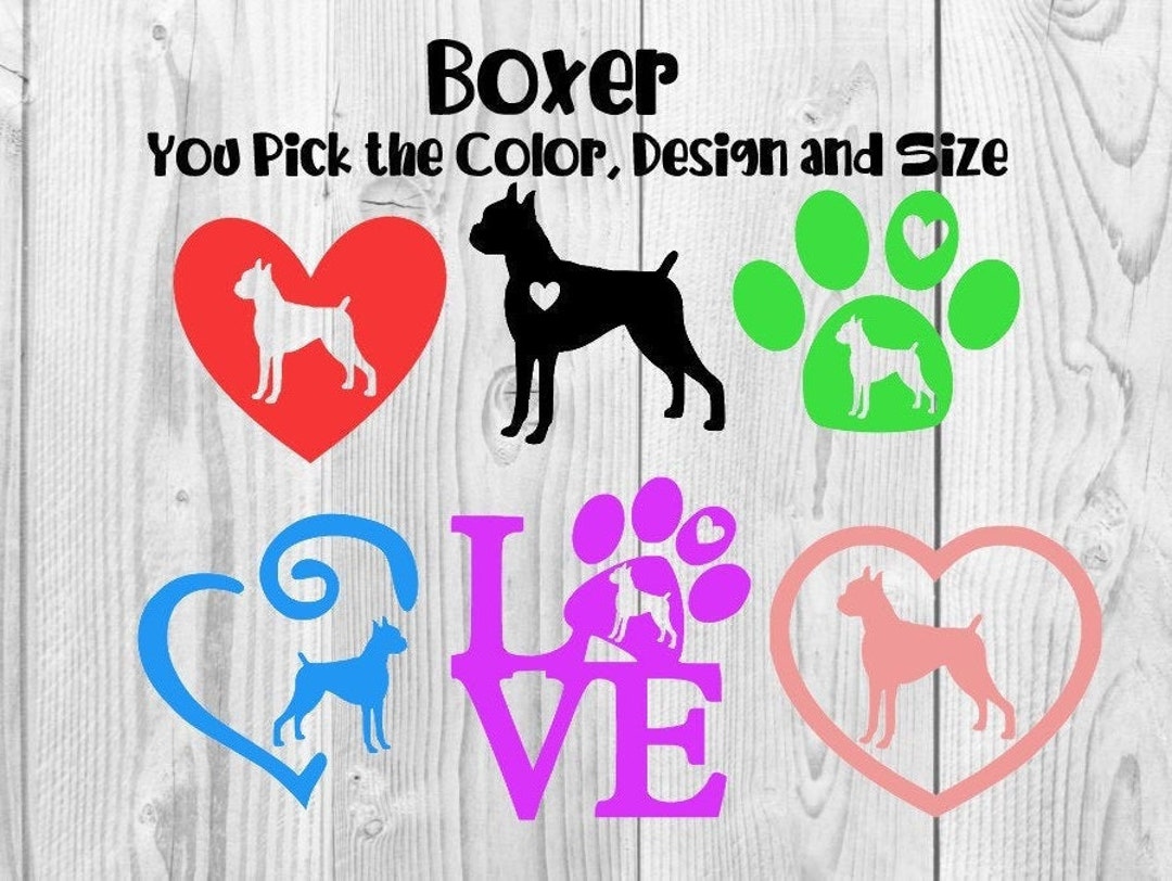 Boxer Dog Decal Decal Car Decal Dog Decal Dog Breed Dog Sticker Car ...