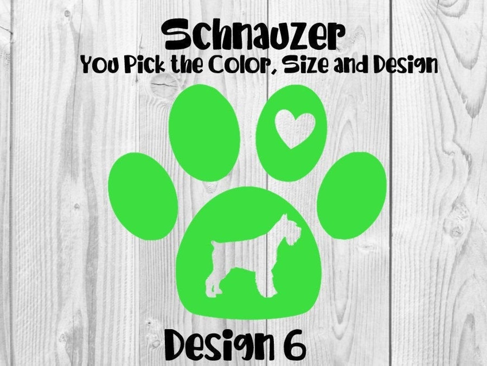Schnauzer Dog Decal Schnauzer Decal Breed Decal Dog - Etsy