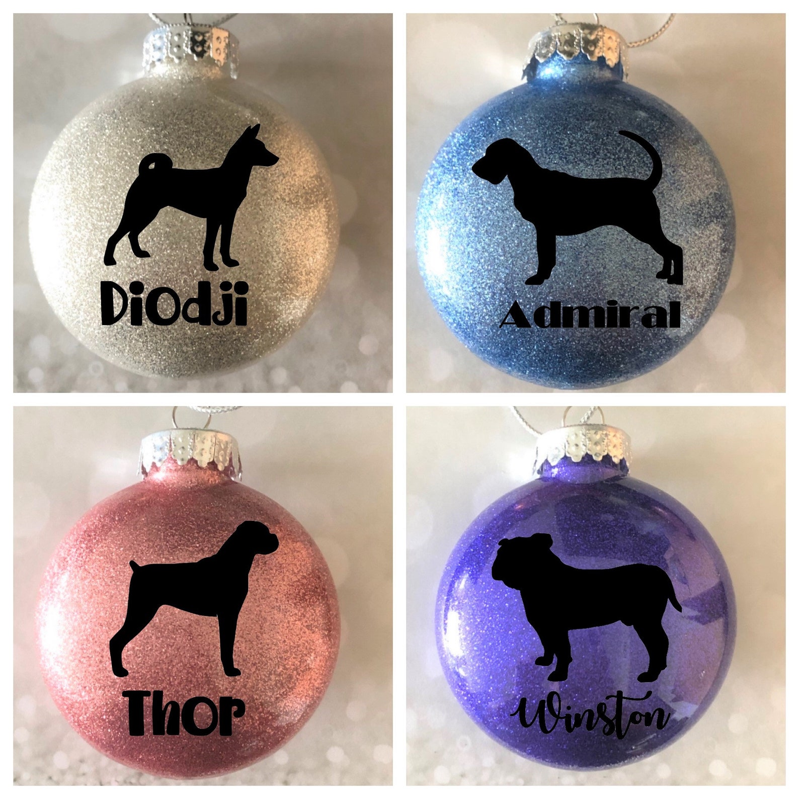 Basenji Bloodhound Boxer Bulldog Dog Tree Ornament - Etsy