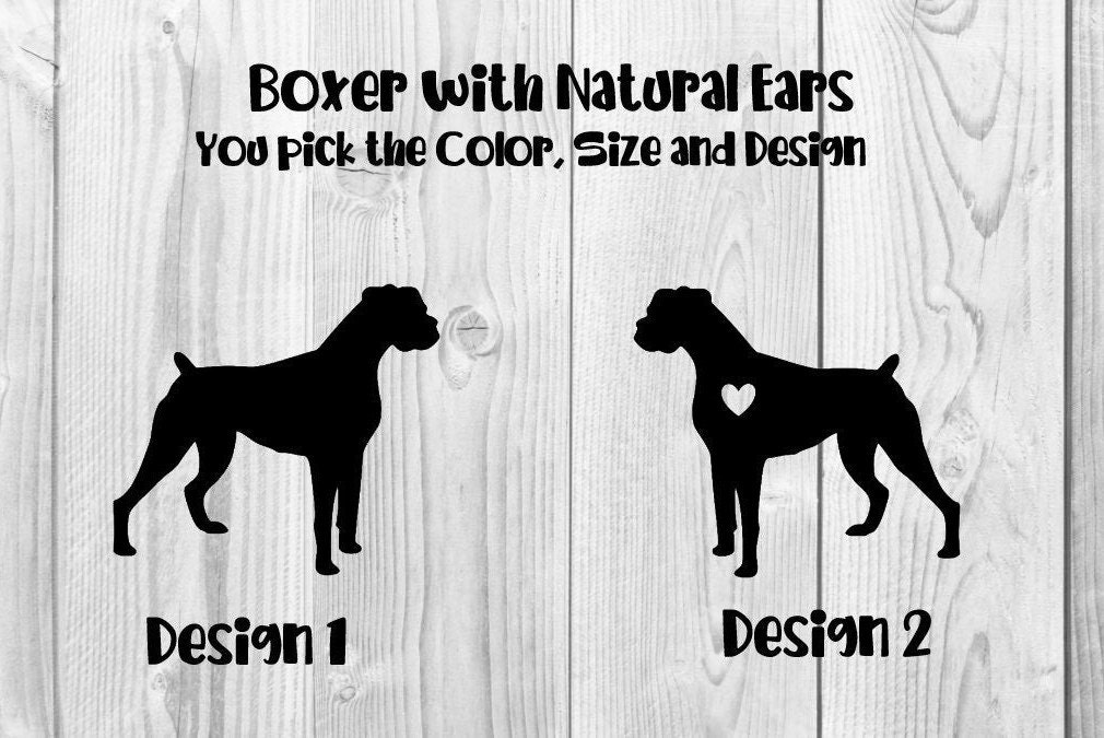 Boxer With Natural Ears Decal Car Decal Dog Decal Dog | Etsy