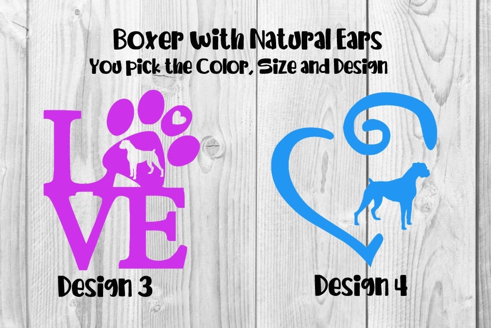 Boxer With Natural Ears Decal Car Decal Dog Decal Dog | Etsy