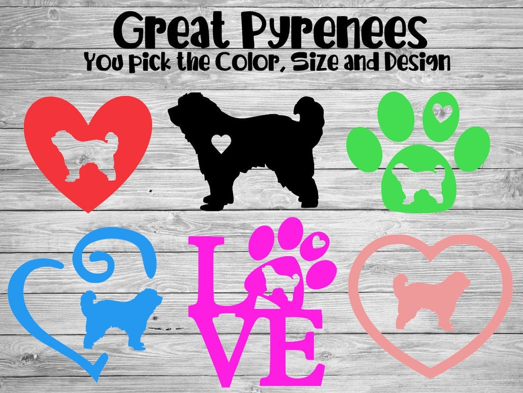 Great Pyrenees Decal Dog Breed Decal Dog Lovers Car Decal Yeti Decal ...