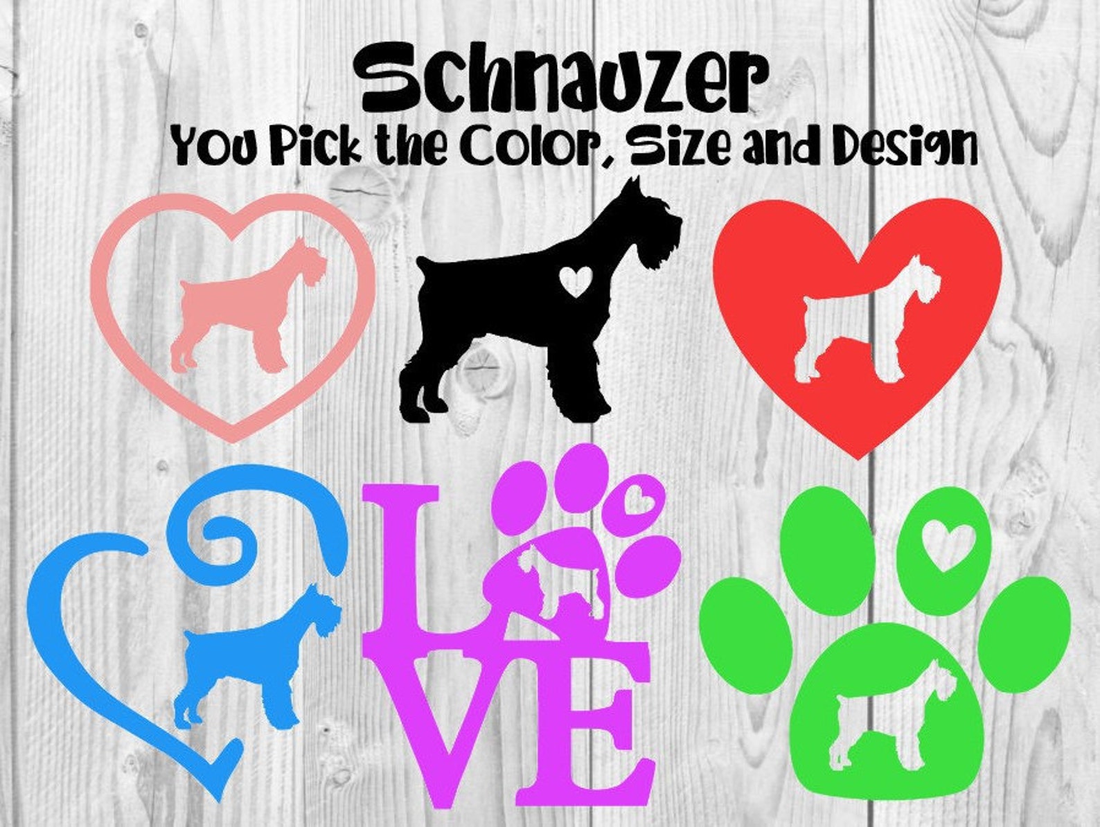 Schnauzer Dog Decal Schnauzer Decal Breed Decal Dog - Etsy