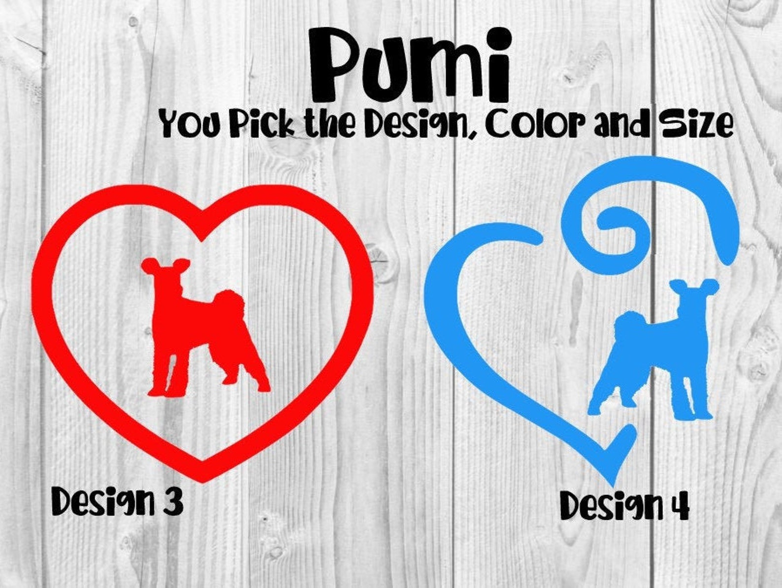 Pumi Dog Decal Pumik Decal Dog Breed Decal Dog Decal Pumis Decal Car ...