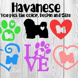 Havanese Dog Decal Dog Car Decal Car Decal Dog Decal Dog Breed Dog ...