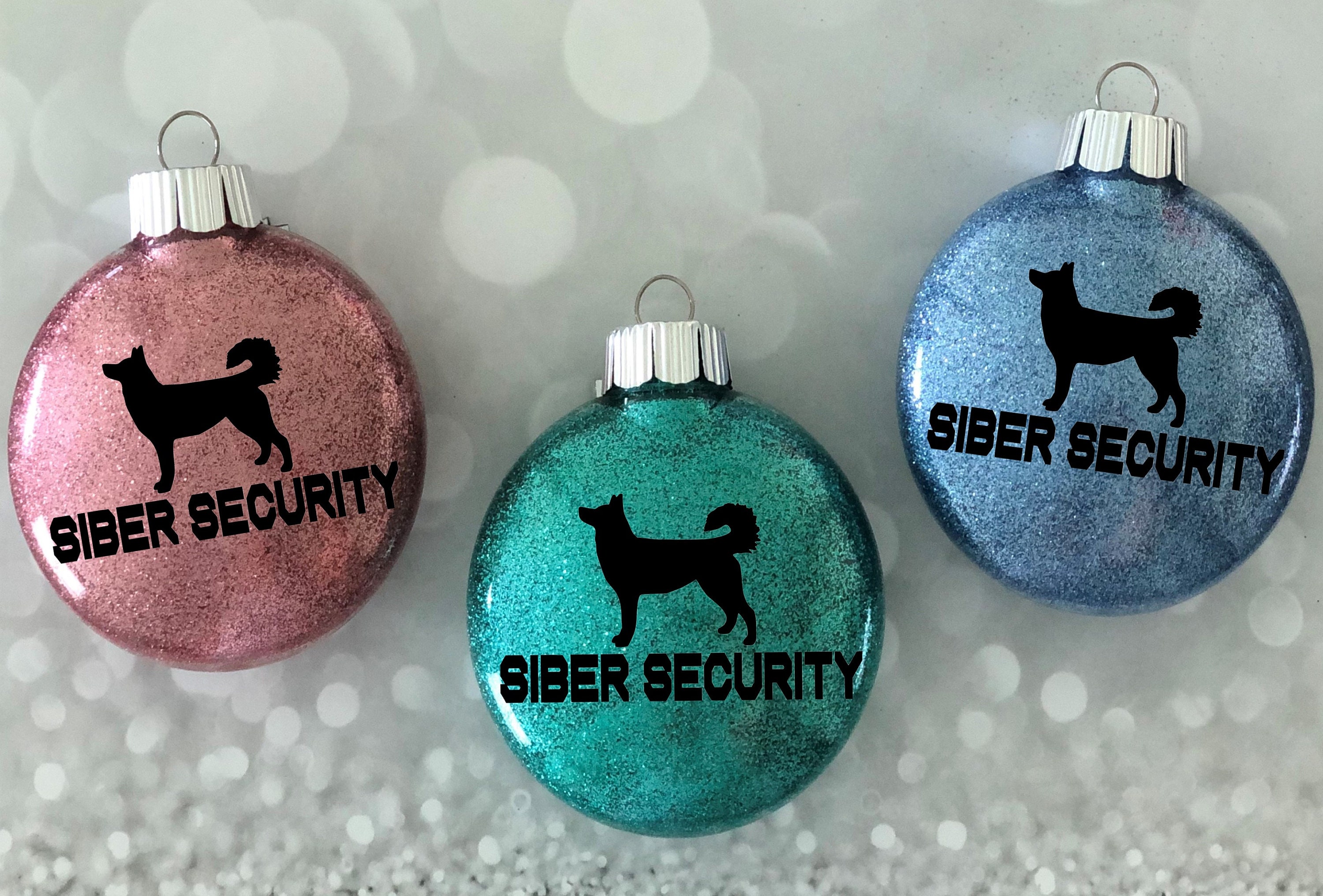 Siber Security Love Husky Glitter Ornaments Dog | Etsy