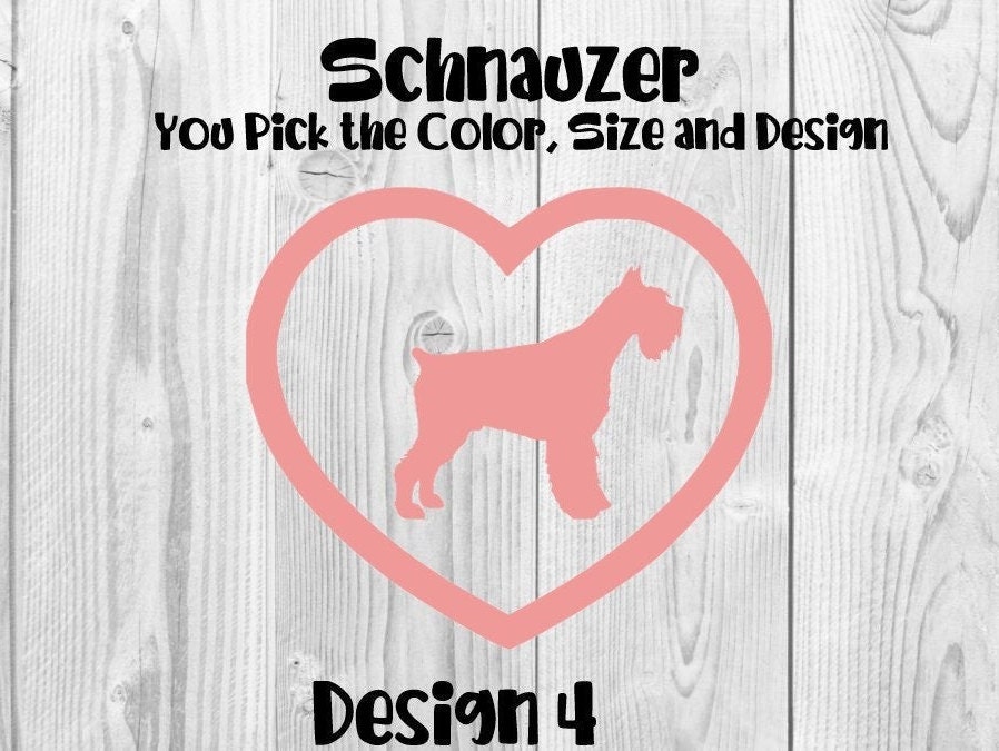 Schnauzer Dog Decal Schnauzer Decal Breed Decal Dog | Etsy