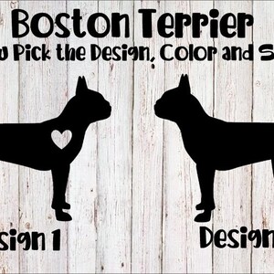 Boston Terrier Dog Decal Dog Car Decal Car Dog Decal Dog Breed Dog ...