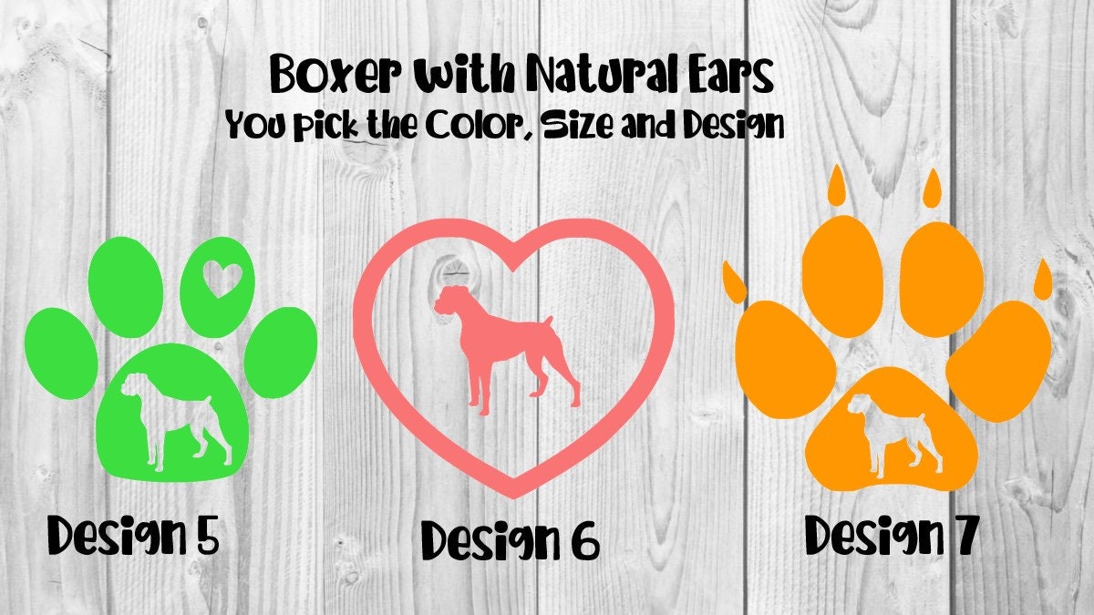 Boxer With Natural Ears Decal Car Decal Dog Decal Dog | Etsy