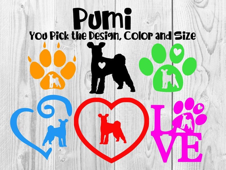 Pumi Dog Decal Pumik Decal Dog Breed Decal Dog Decal | Etsy